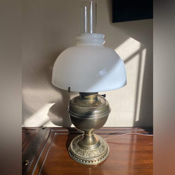 B&H | Accents | Vintage Bh Lamp With Milk Glass Shade | Poshmark